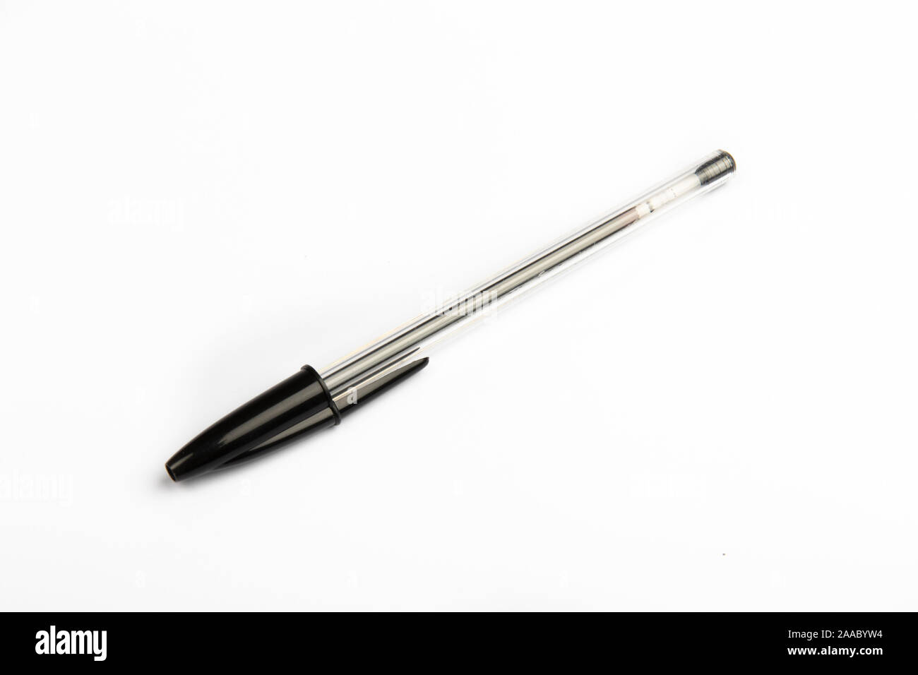 Black ink BIC ballpoint pen isolated on a white background Stock Photo ...