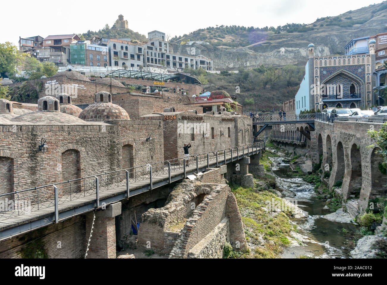 Around Sulfur baths area, colorful building and bridges in the Old Town ...