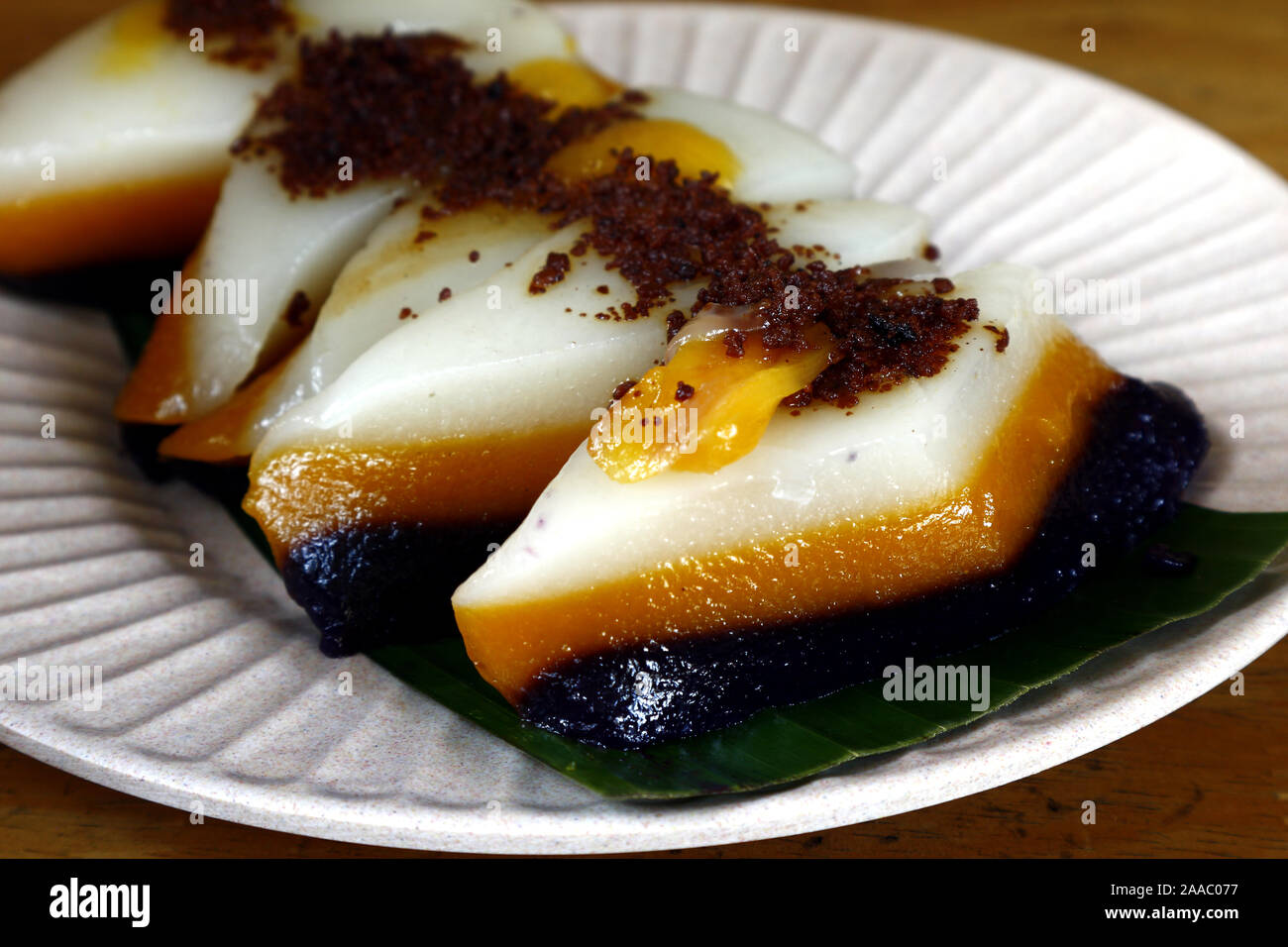 Photo of slices of Filipino dessert or snack food called Sapin sapin or ...