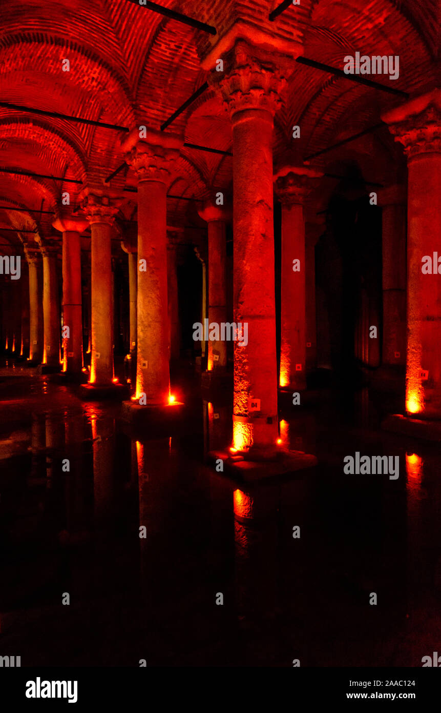 The Basilica Cistern - underground water storage tank was build by ...