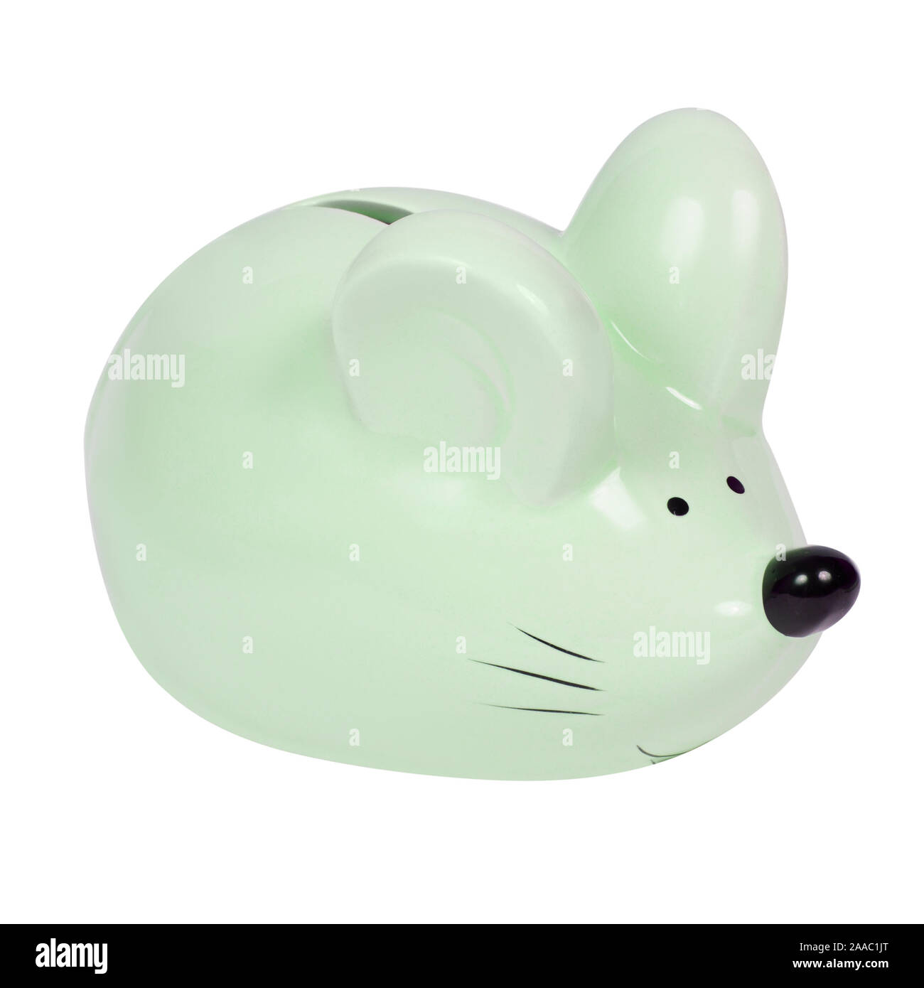Symbol of 2020. Green piggy bank in the shape of a rat isolated on a ...
