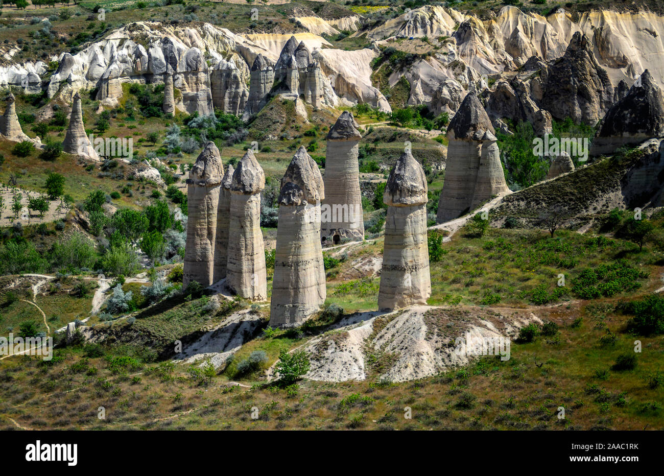 Rocks looking like mushrooms in Cappadocia, Turkey Stock Photo - Alamy