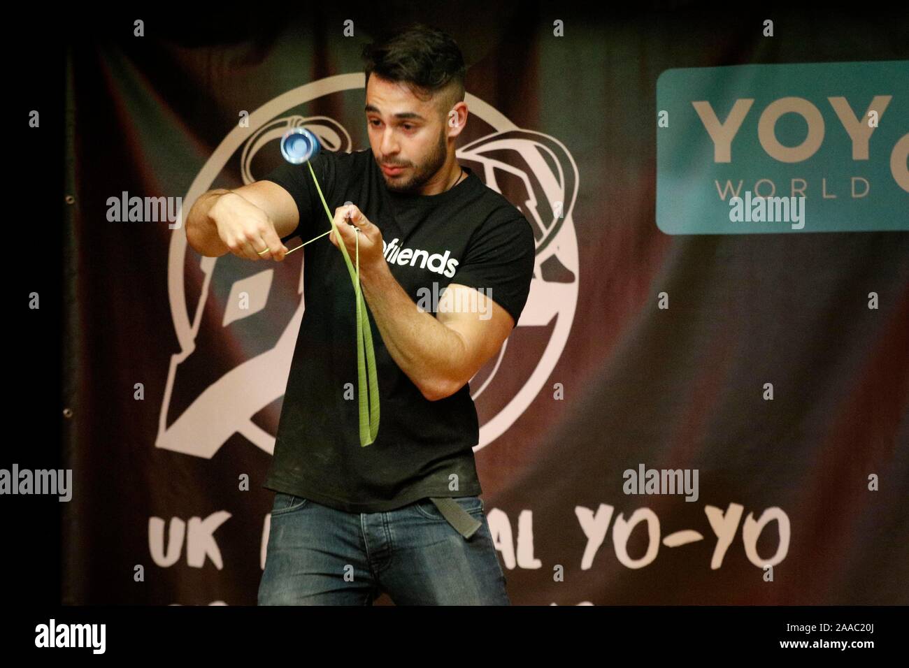 Sam Shamia, from Mill Hill, North London, competing to earn the title ...