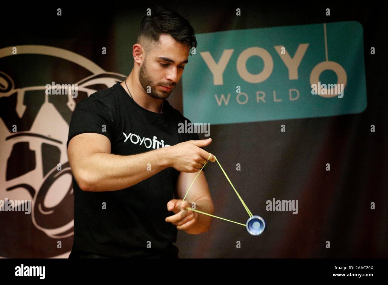 Sam Shamia, from Mill Hill, North London, competing to earn the title ...