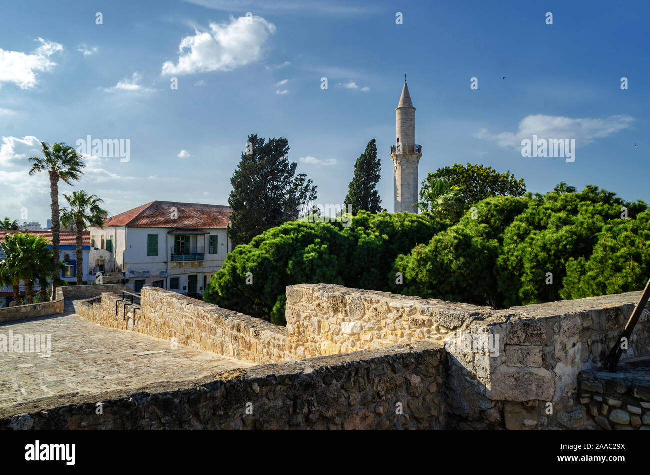 Minaret of the mosque in Larnaca, Cyprus Stock Photo - Alamy