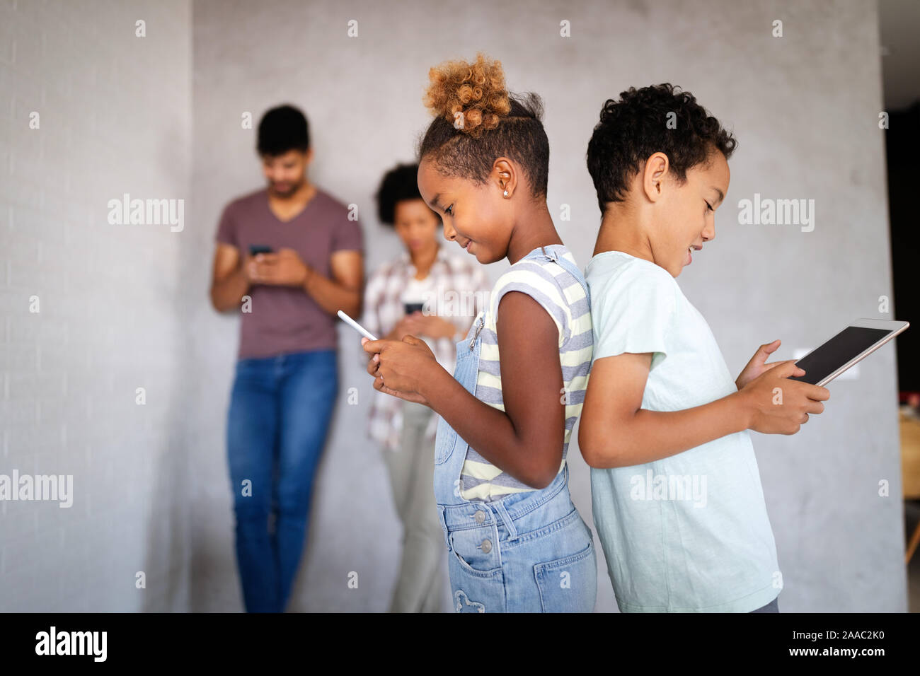 Boy using computer black children hi-res stock photography and images ...