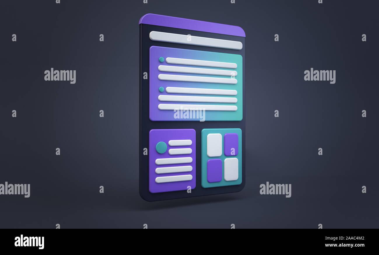 tablet screen UX design concept 3d rendering Stock Photo - Alamy