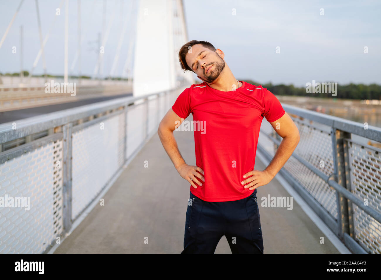 Male runner relaxing after training hi-res stock photography and images ...