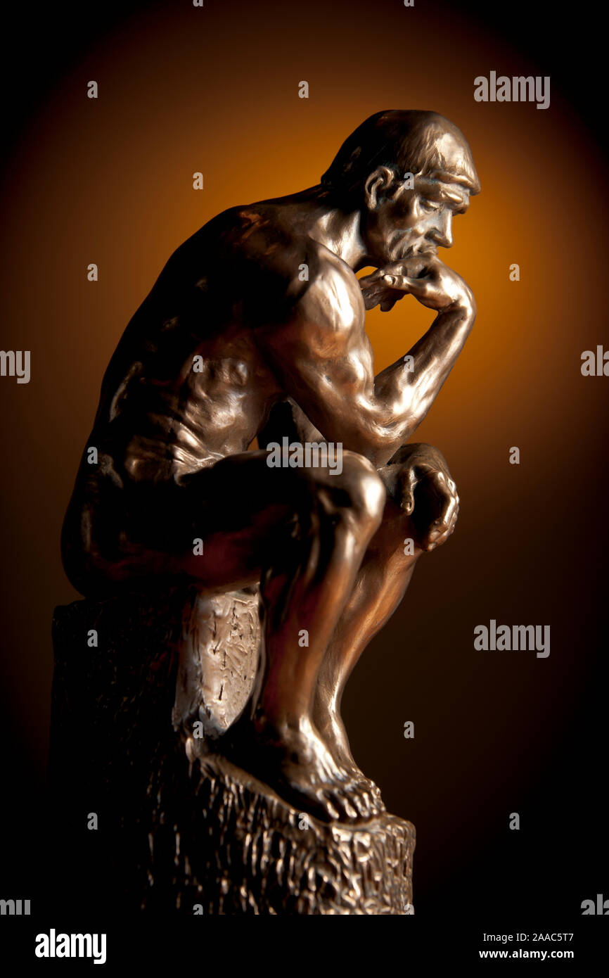 Rodin's The Thinker - Replica Bronze Statue Stock Photo - Alamy