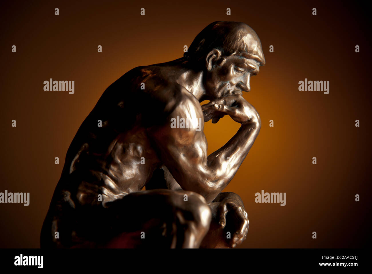 Rodin's The Thinker - Replica Bronze Statue Stock Photo - Alamy