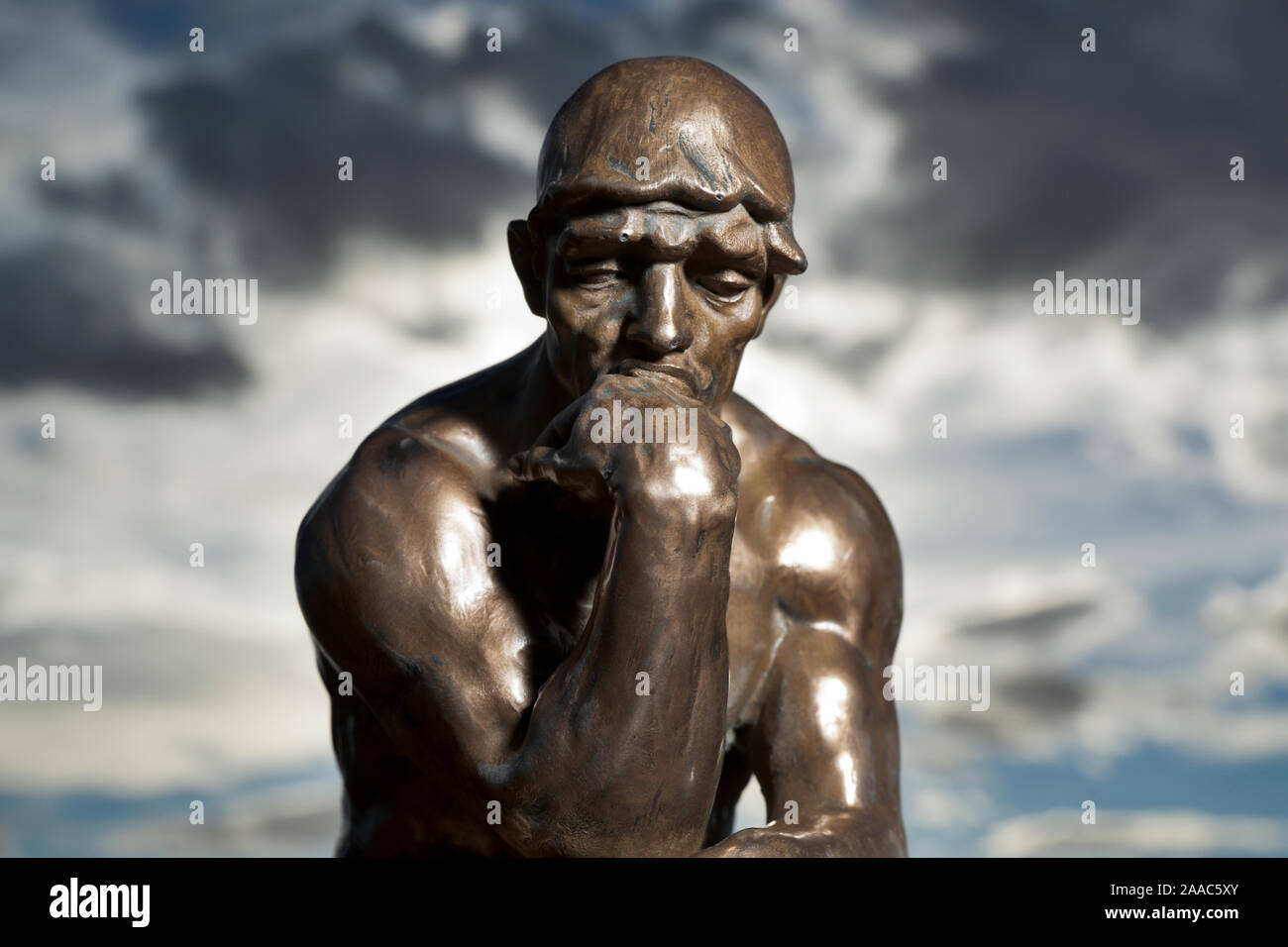 Rodin's The Thinker - Replica Bronze Statue Stock Photo - Alamy