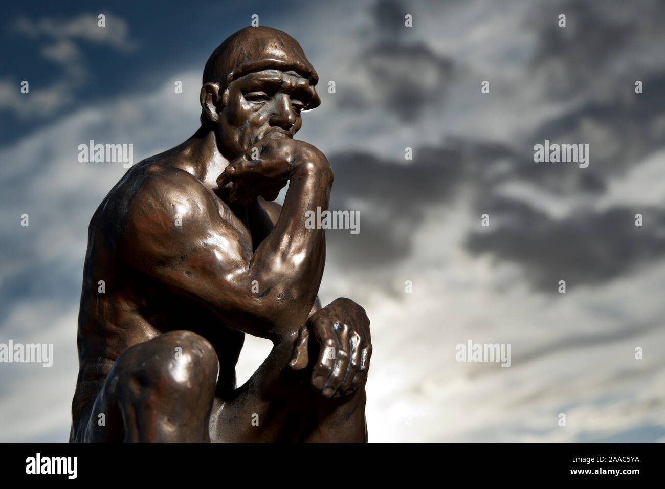 Rodin's The Thinker - Replica Bronze Statue Stock Photo - Alamy