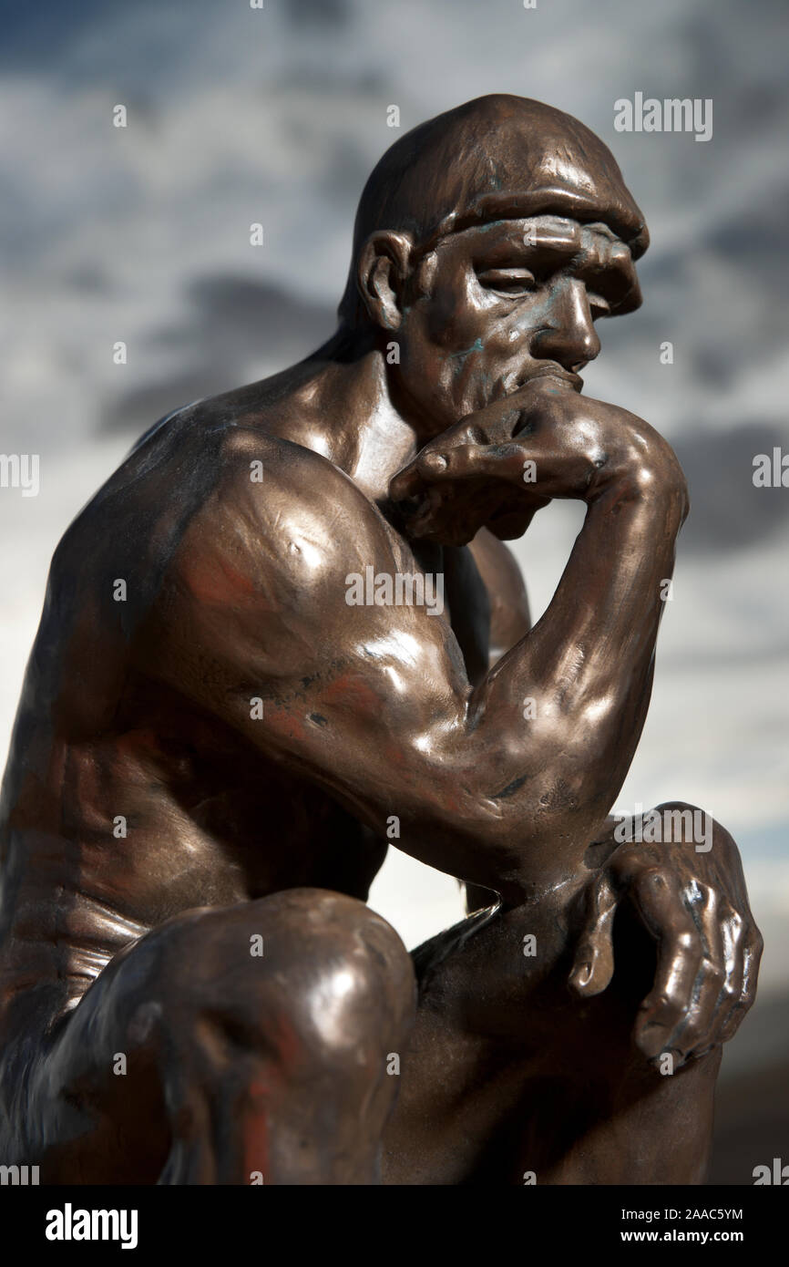 Rodin's The Thinker - Replica Bronze Statue Stock Photo - Alamy
