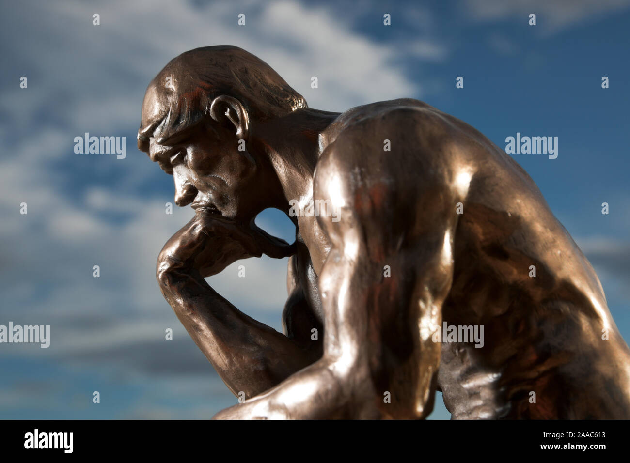 Rodin's The Thinker - Replica Bronze Statue Stock Photo - Alamy