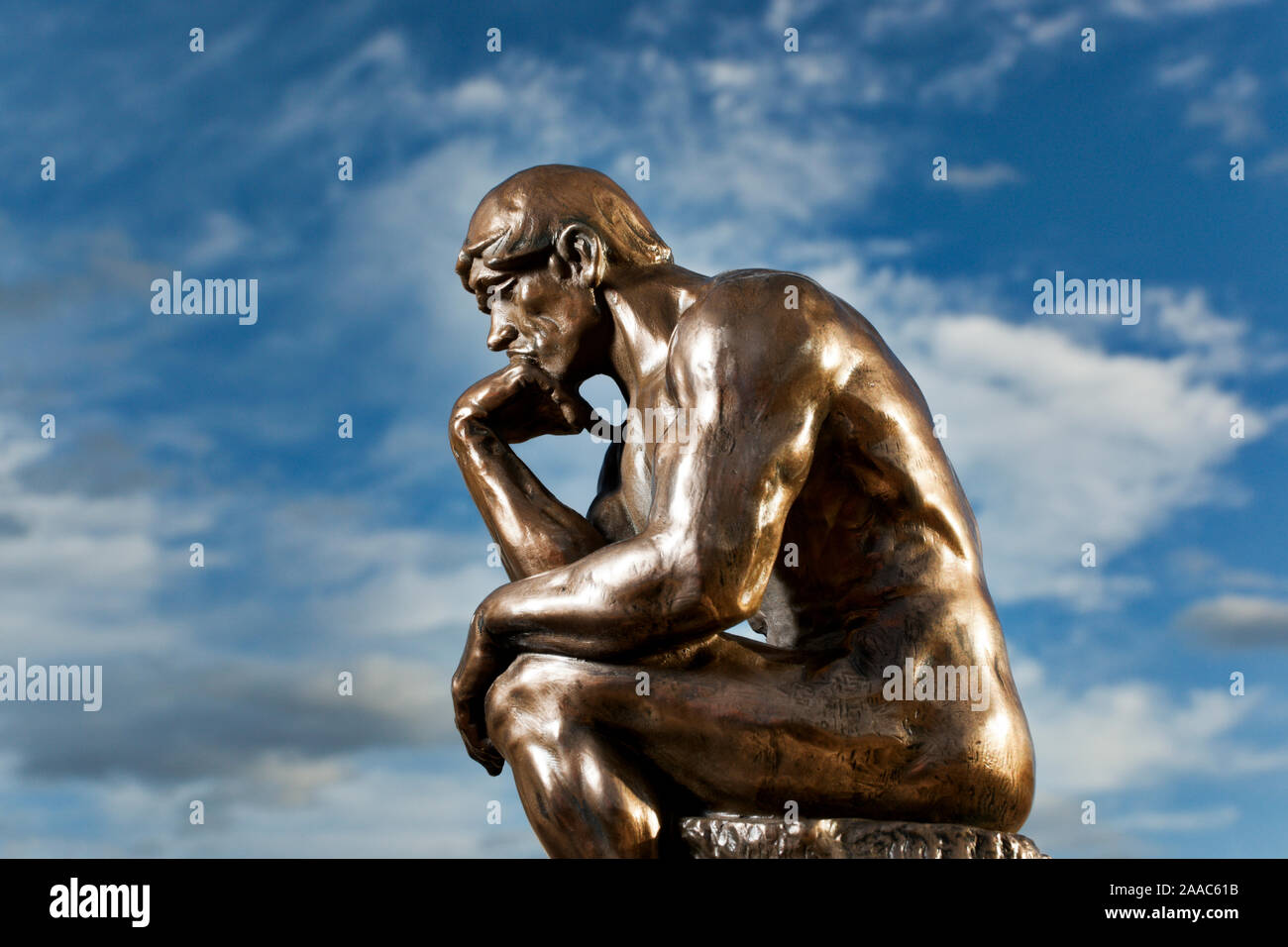 Rodin's The Thinker - Replica Bronze Statue Stock Photo - Alamy