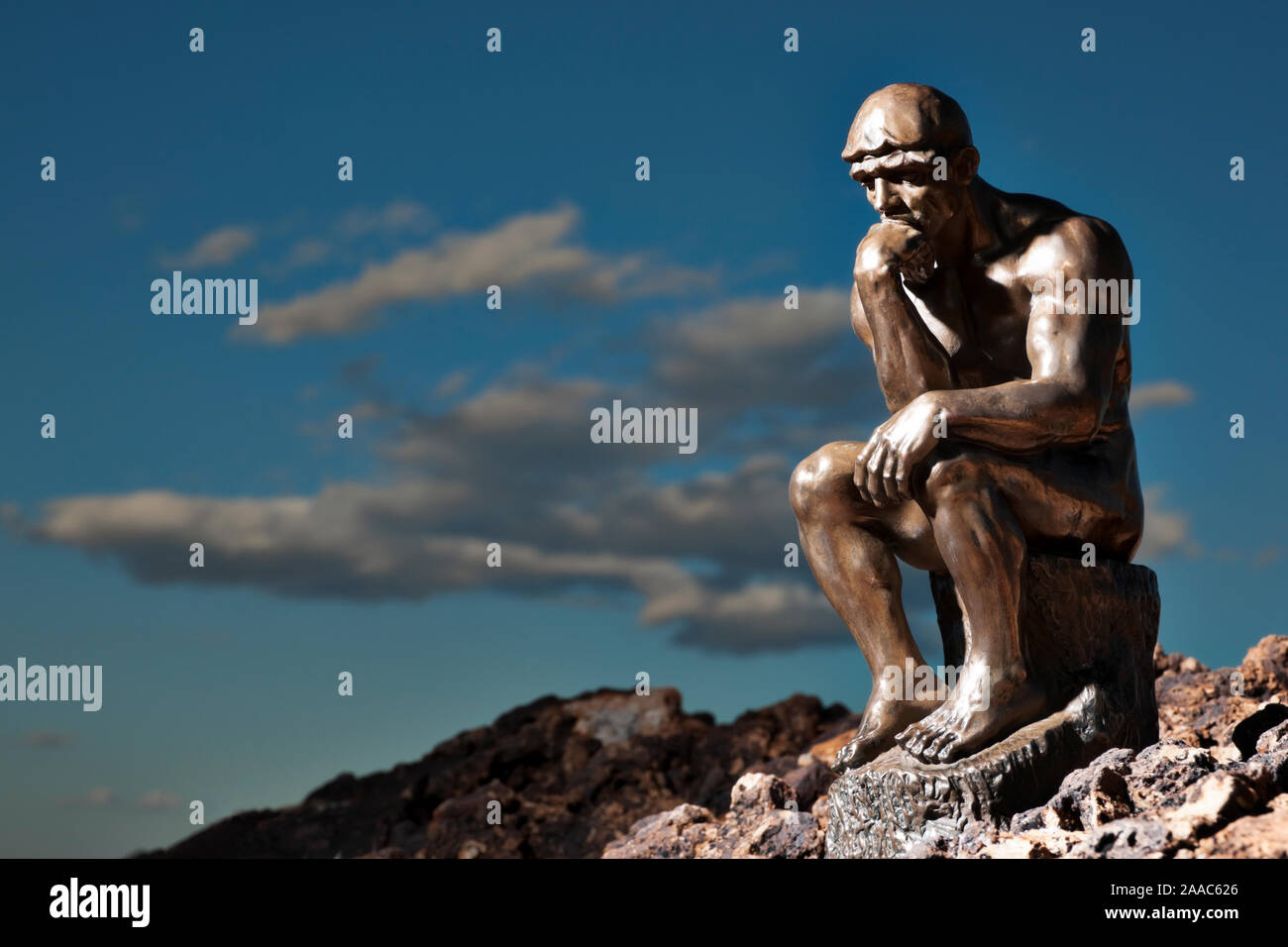 Rodin's The Thinker - Replica Bronze Statue Stock Photo - Alamy