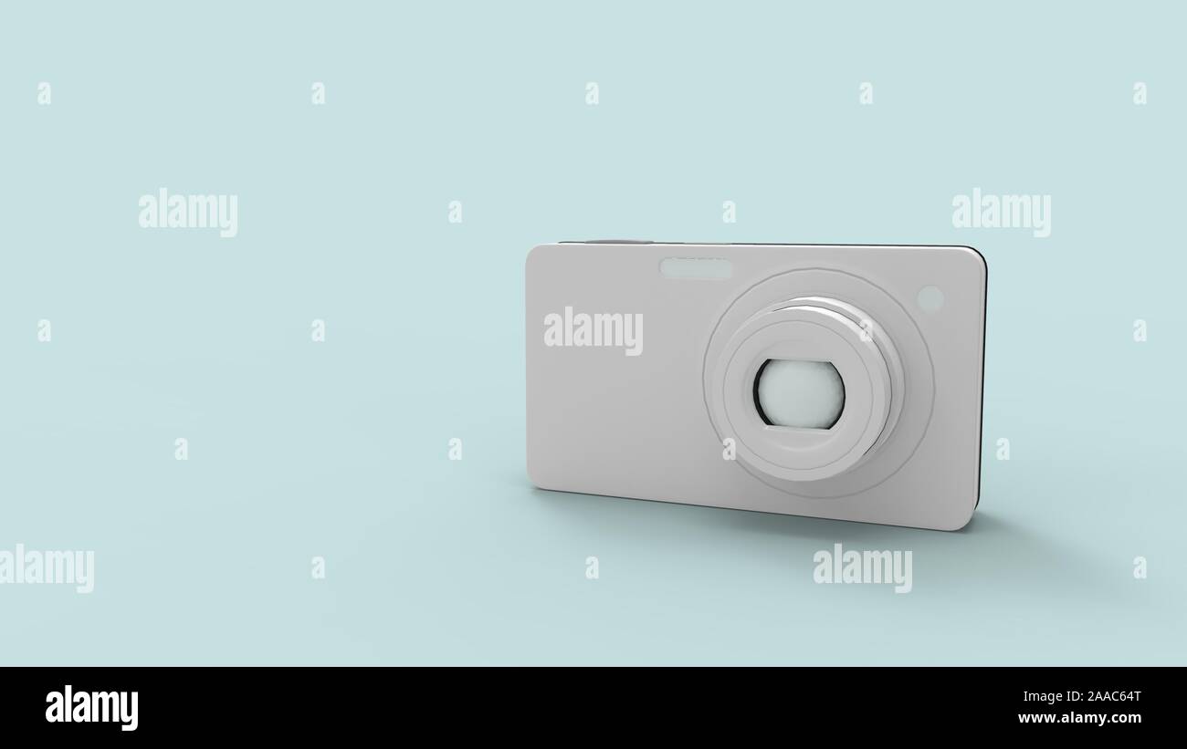 3d rendering of a digital camera isolated in studio background Stock ...