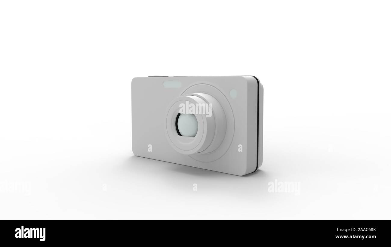 3d rendering of a digital camera isolated in studio background Stock ...