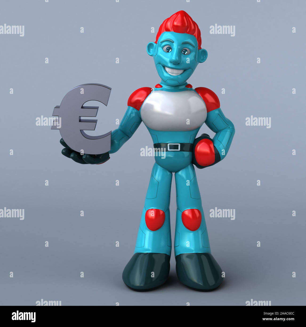 Red Robot - 3D Illustration Stock Photo - Alamy