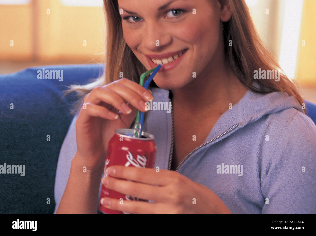 girl drinking coke Stock Photo - Alamy