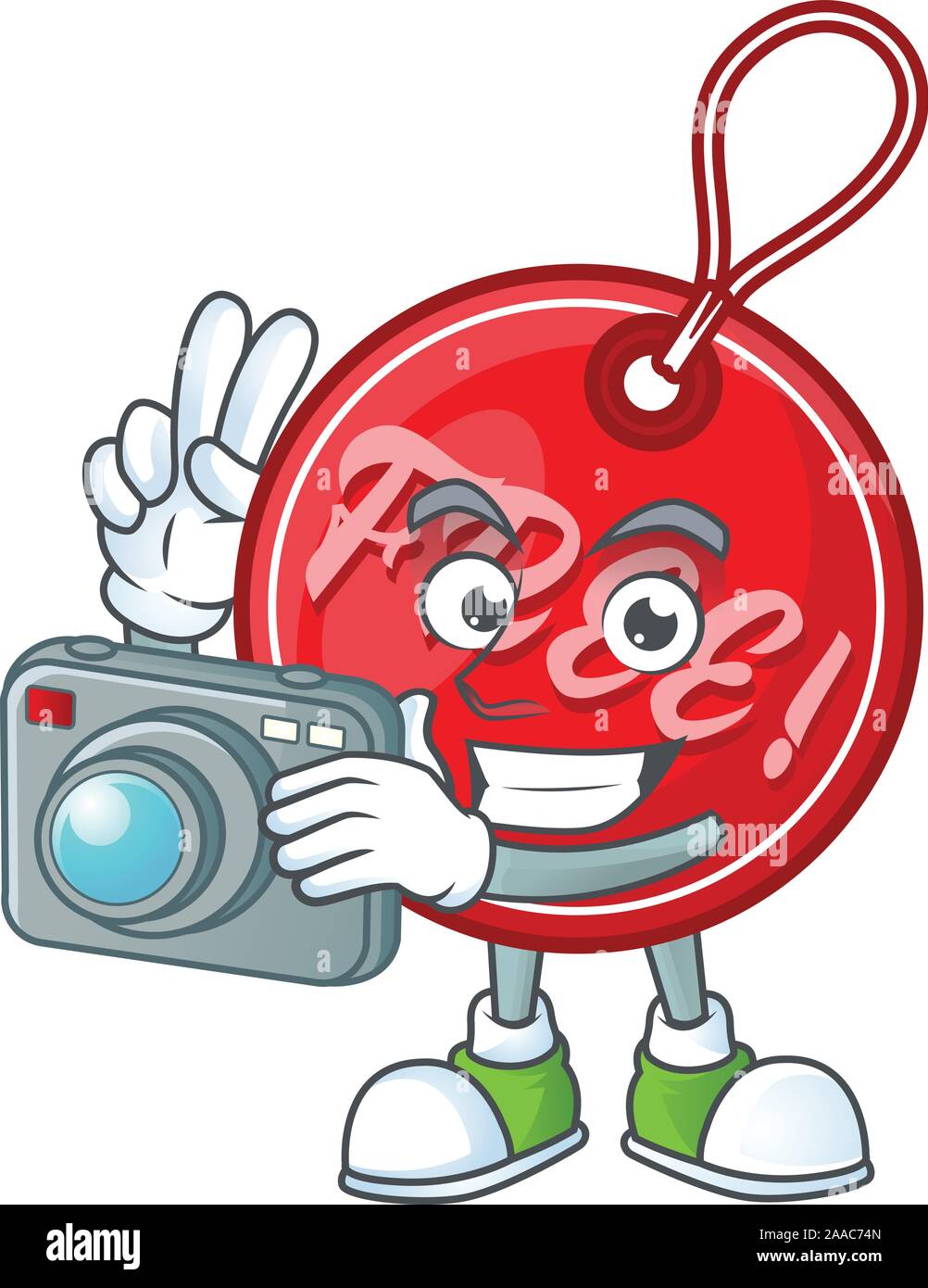 Character photographer in christmas free tag cartoon Stock Vector Image ...