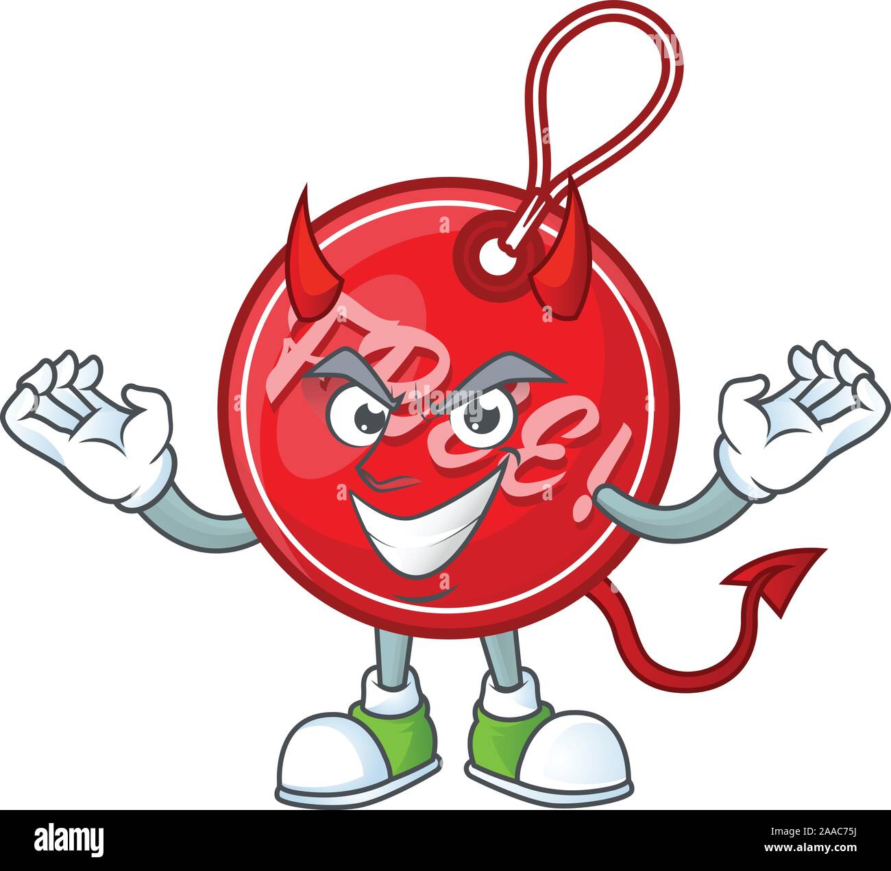 Character devil in christmas free tag cartoon Stock Vector Image & Art ...