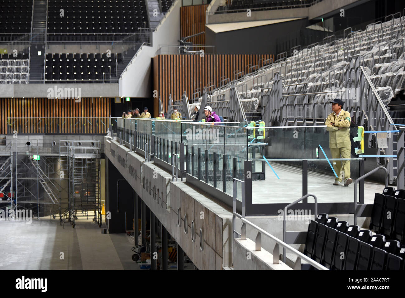 Tokyo, Japan. 21st Nov, 2019. Construction of the Ariake Arena, the ...