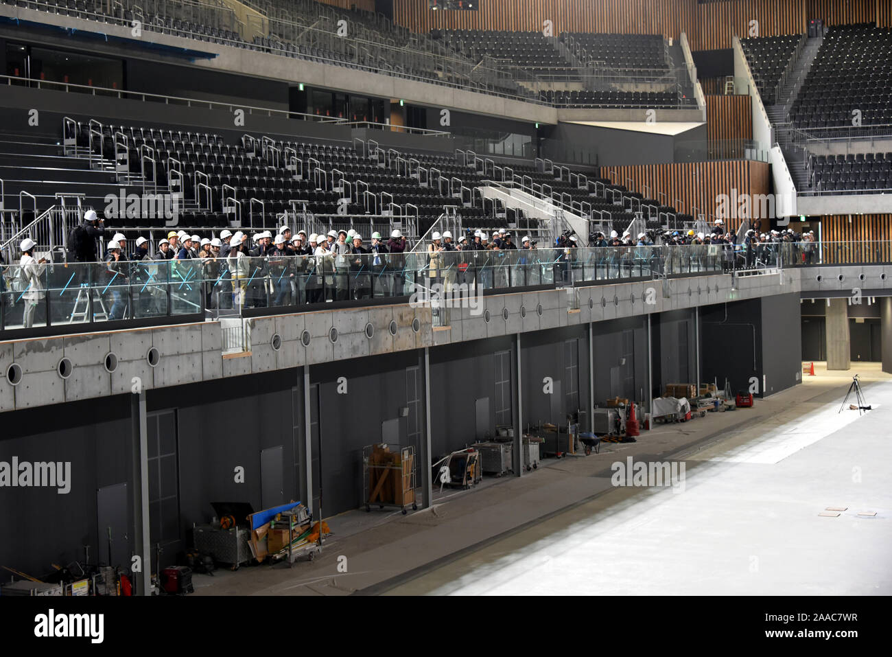 Tokyo, Japan. 21st Nov, 2019. Construction of the Ariake Arena, the ...