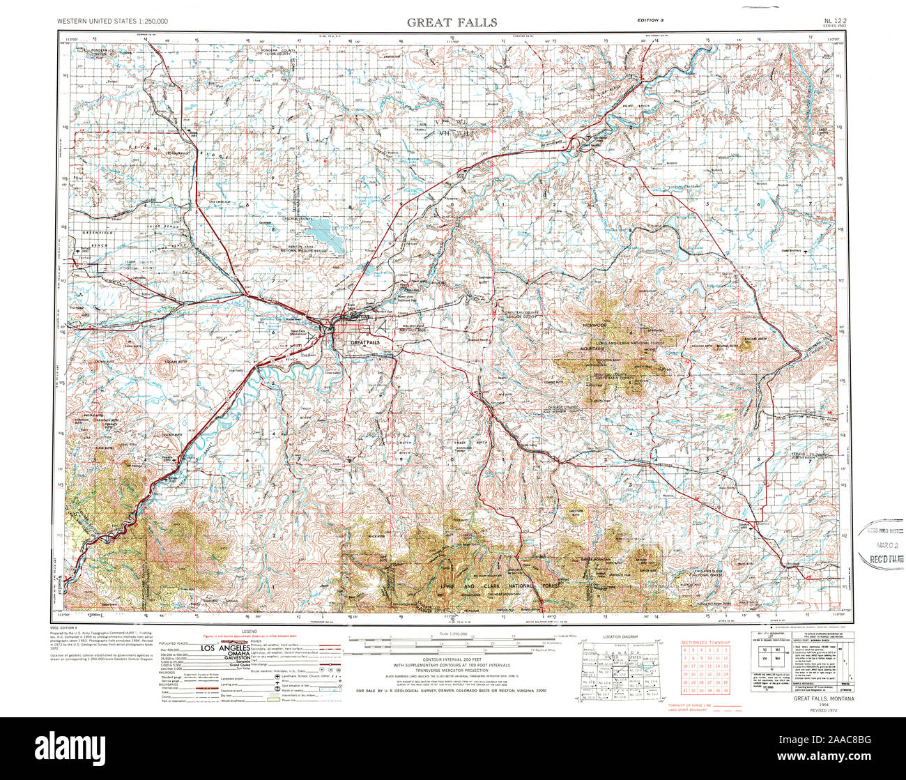 Map of great falls montana hi-res stock photography and images - Alamy