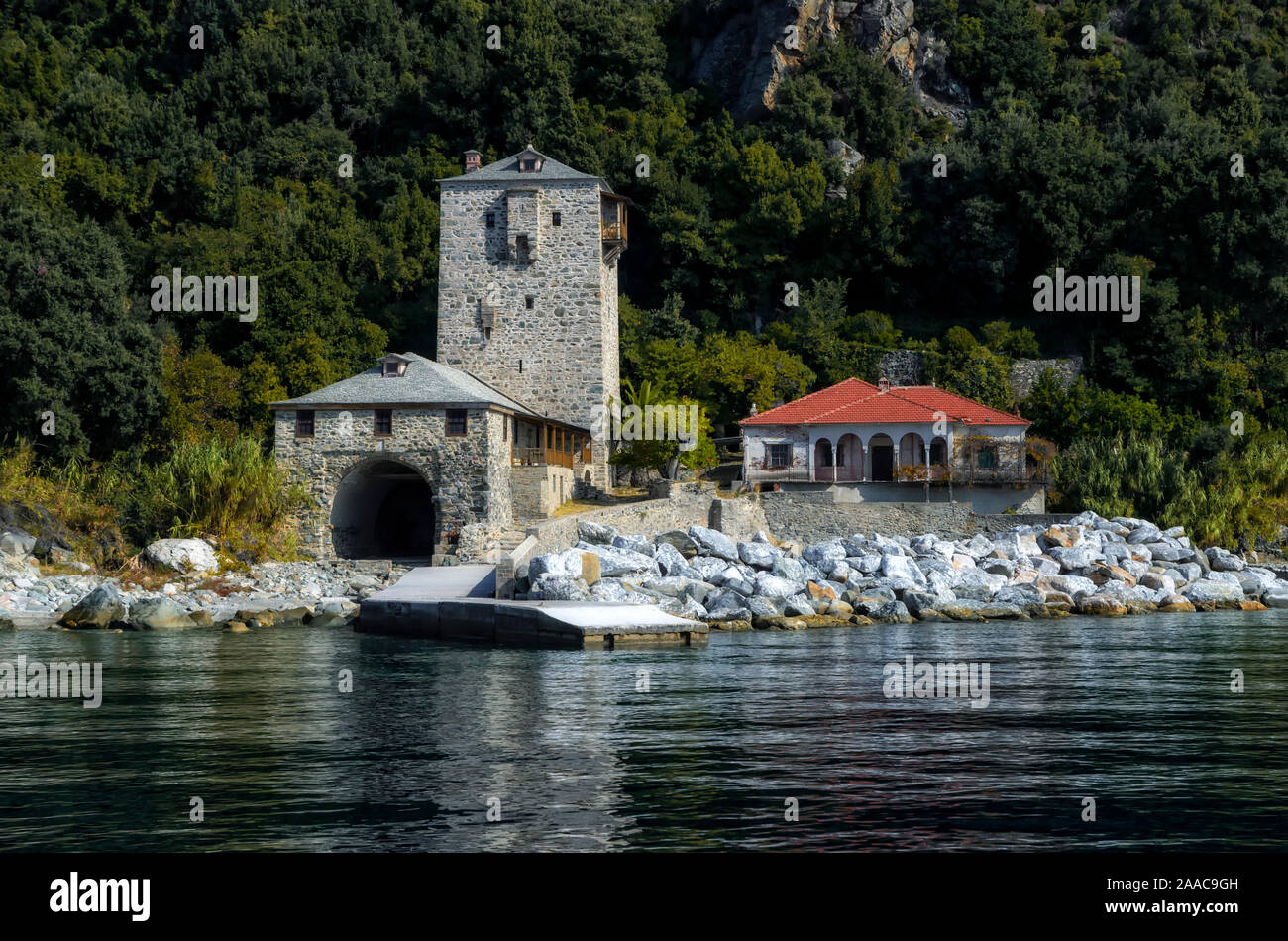 The monastery of Simonopetra marina on Mount Athos Stock Photo - Alamy