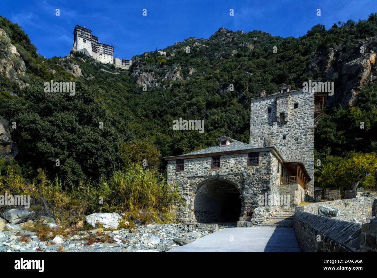 The monastery of Simonopetra marina on Mount Athos Stock Photo - Alamy