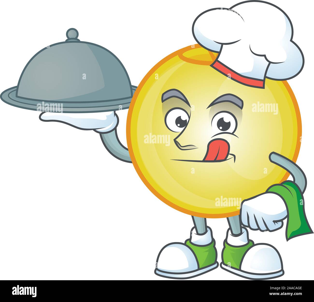 Character chef holding food in the gold christmas ball Stock Vector ...