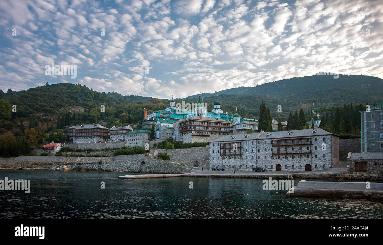 Russian Orthodox Christian Saint Panteleimon Monastery of 1760. Athos ...