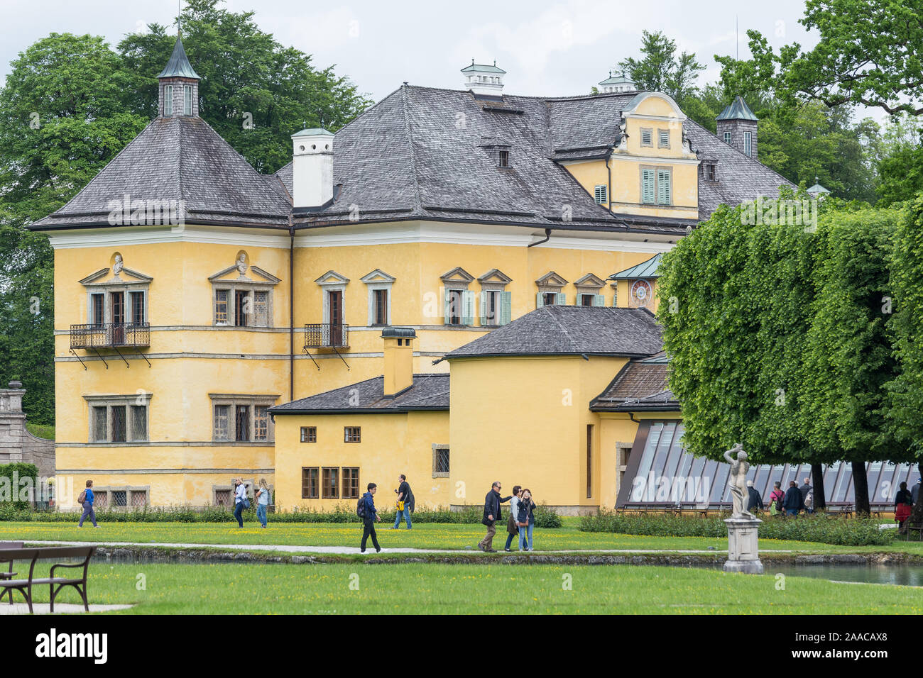 26 May, 2019. Austria, Hellbrunn. Castle and water gardens ...