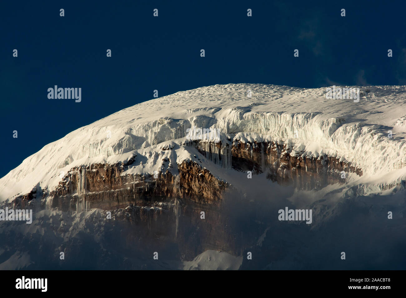 6263 meter high, ice-covered Chimborazo volcano is the highest peak in ...