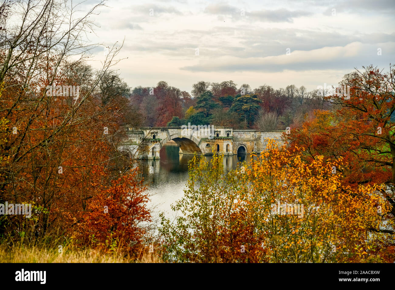 Blenheim Palace, Woodstock / Oxfordshire UK. Vanbrugh's Grand Bridge ...