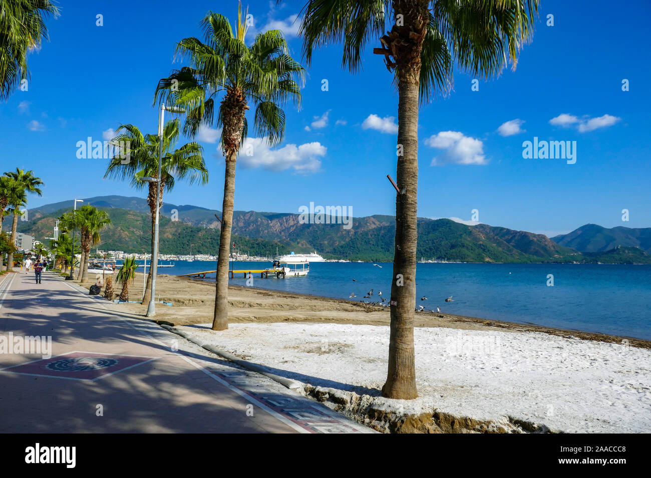 Beaches at Autumn in Marmaris holiday resort, Mugla, Turkey ...