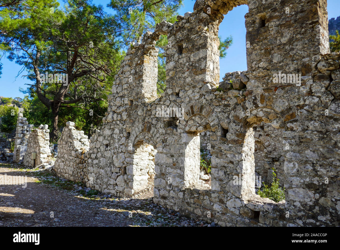 Ancient Roman ruins of Olympos, Antalya, Turkey, Turkish, Mediterranean ...
