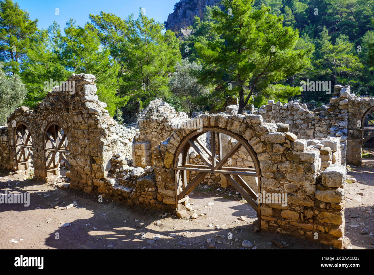 Ancient Roman ruins of Olympos, Antalya, Turkey, Turkish, Mediterranean ...