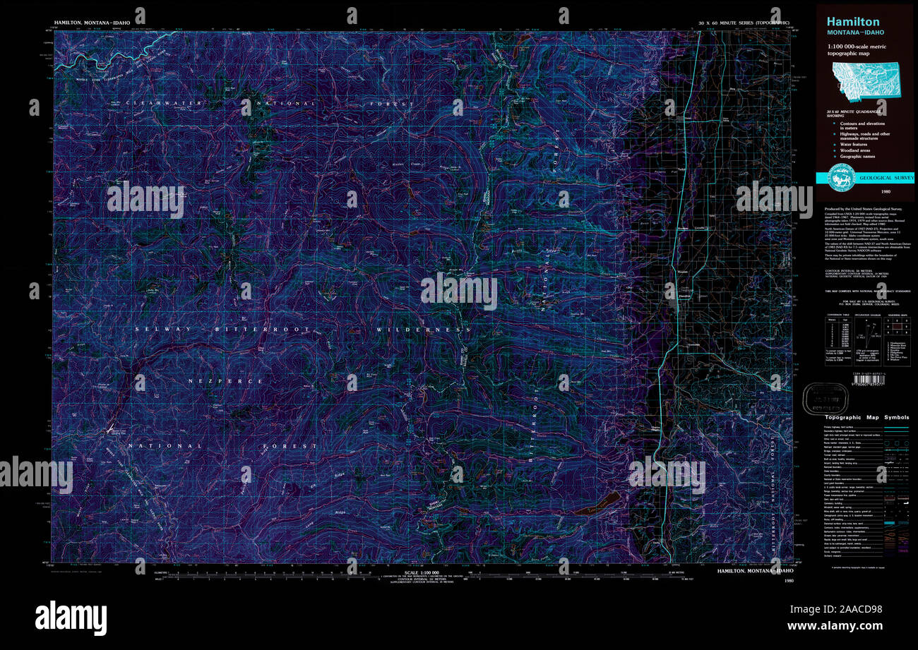 Map of hamilton montana hi-res stock photography and images - Alamy