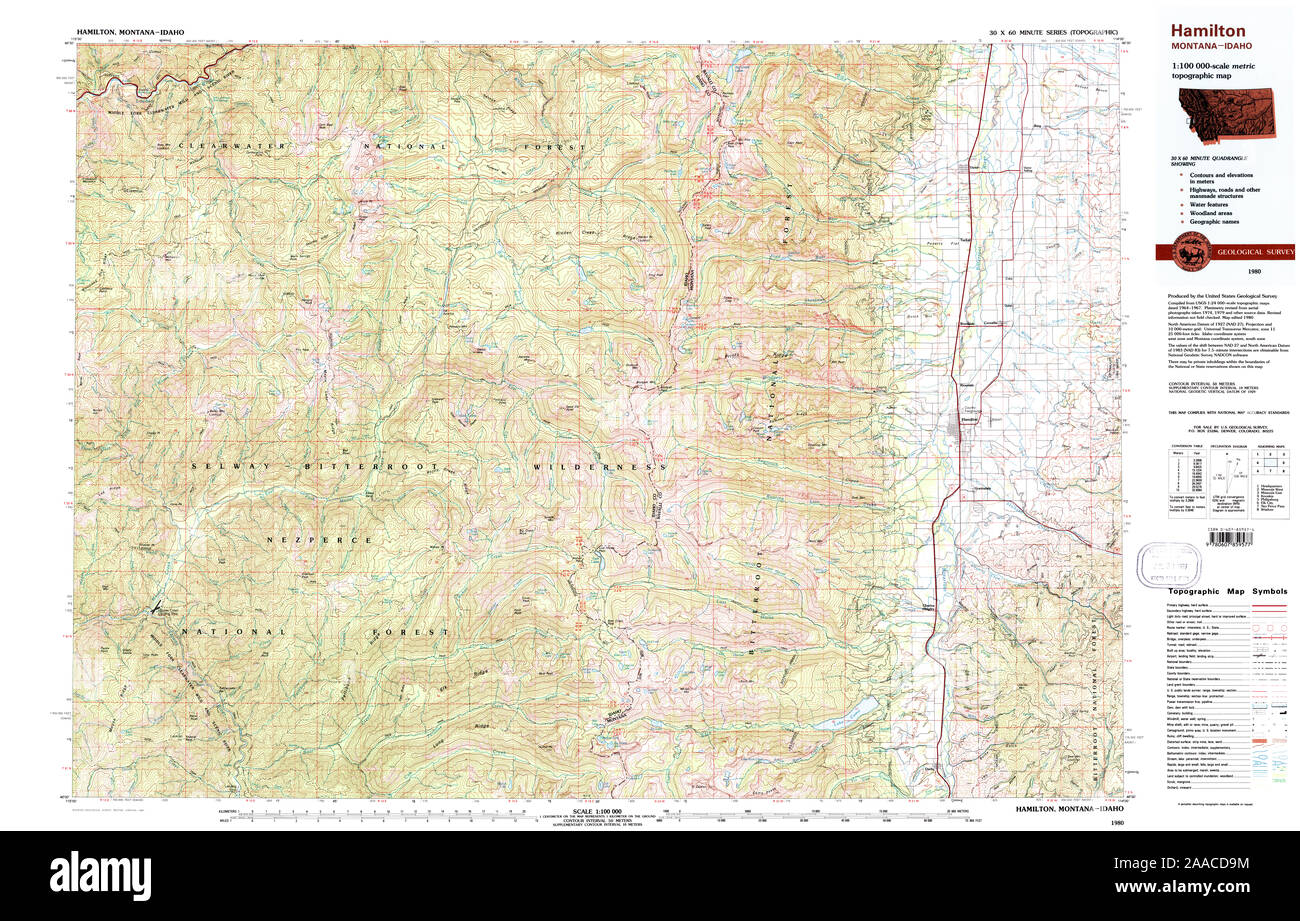Map of hamilton montana hi-res stock photography and images - Alamy