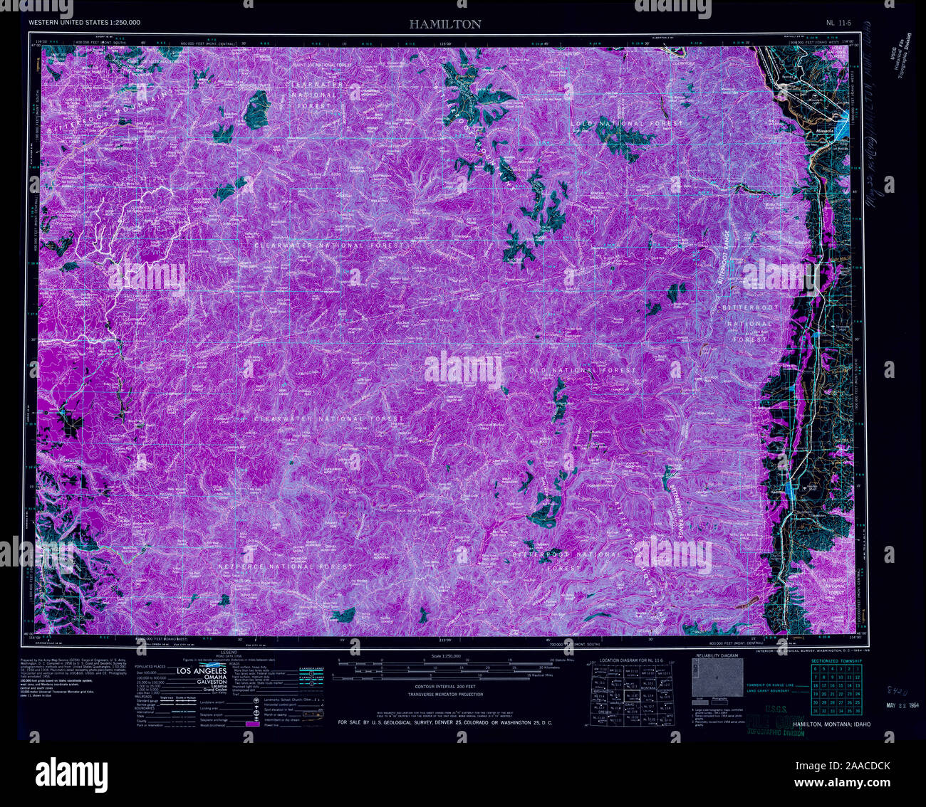 Hamilton montana map hi-res stock photography and images - Alamy