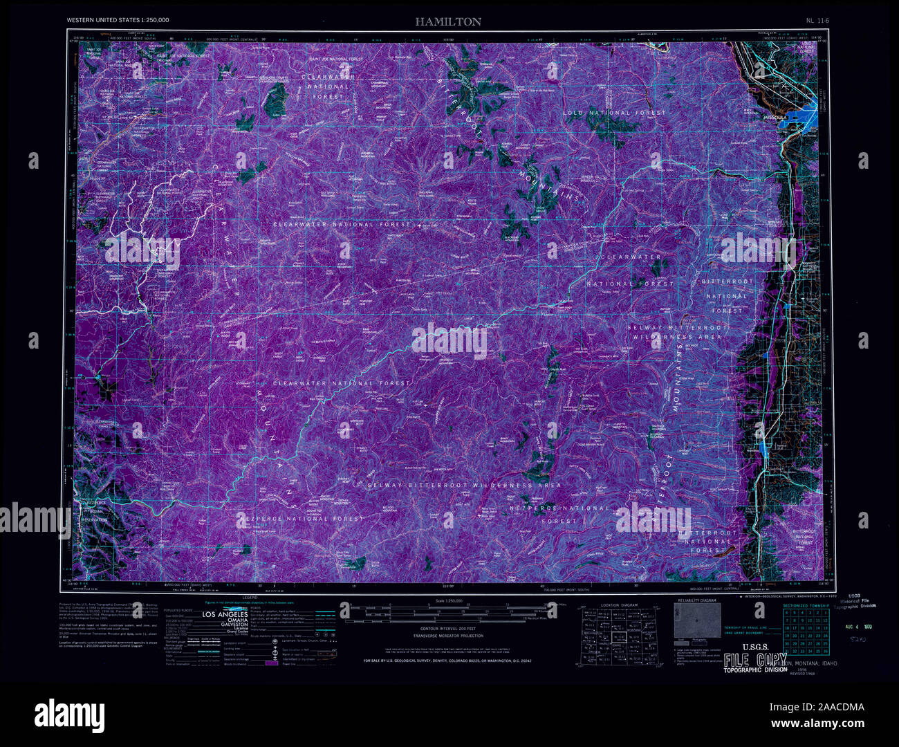 Map of hamilton montana hi-res stock photography and images - Alamy