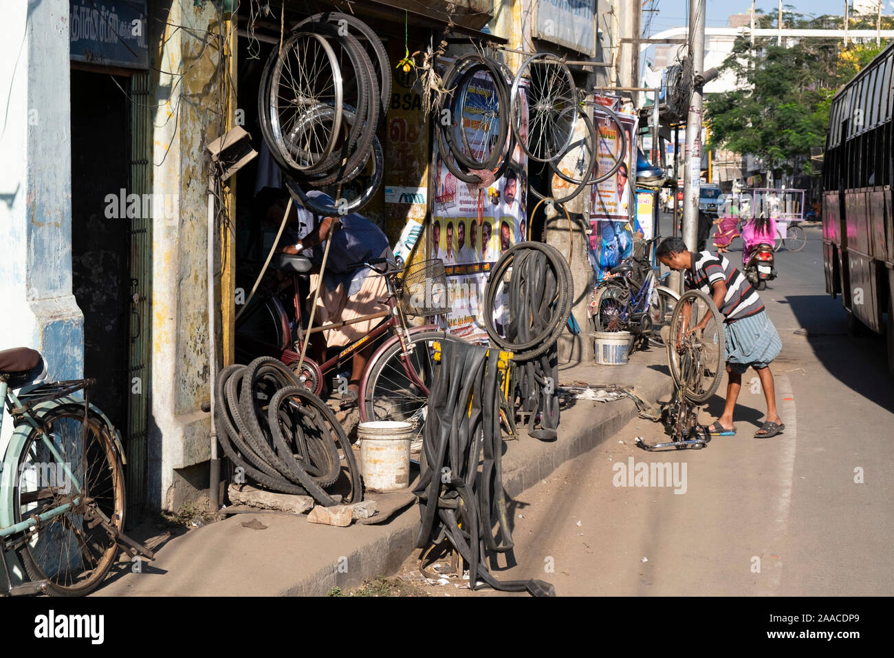 Indian cycle repair hi-res stock photography and images - Alamy