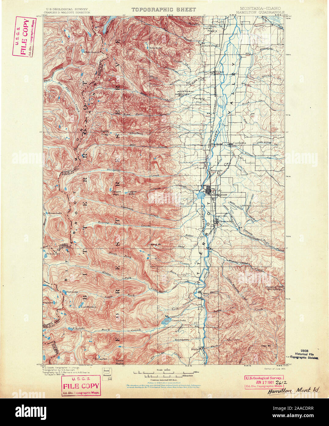 Map of hamilton montana hi-res stock photography and images - Alamy