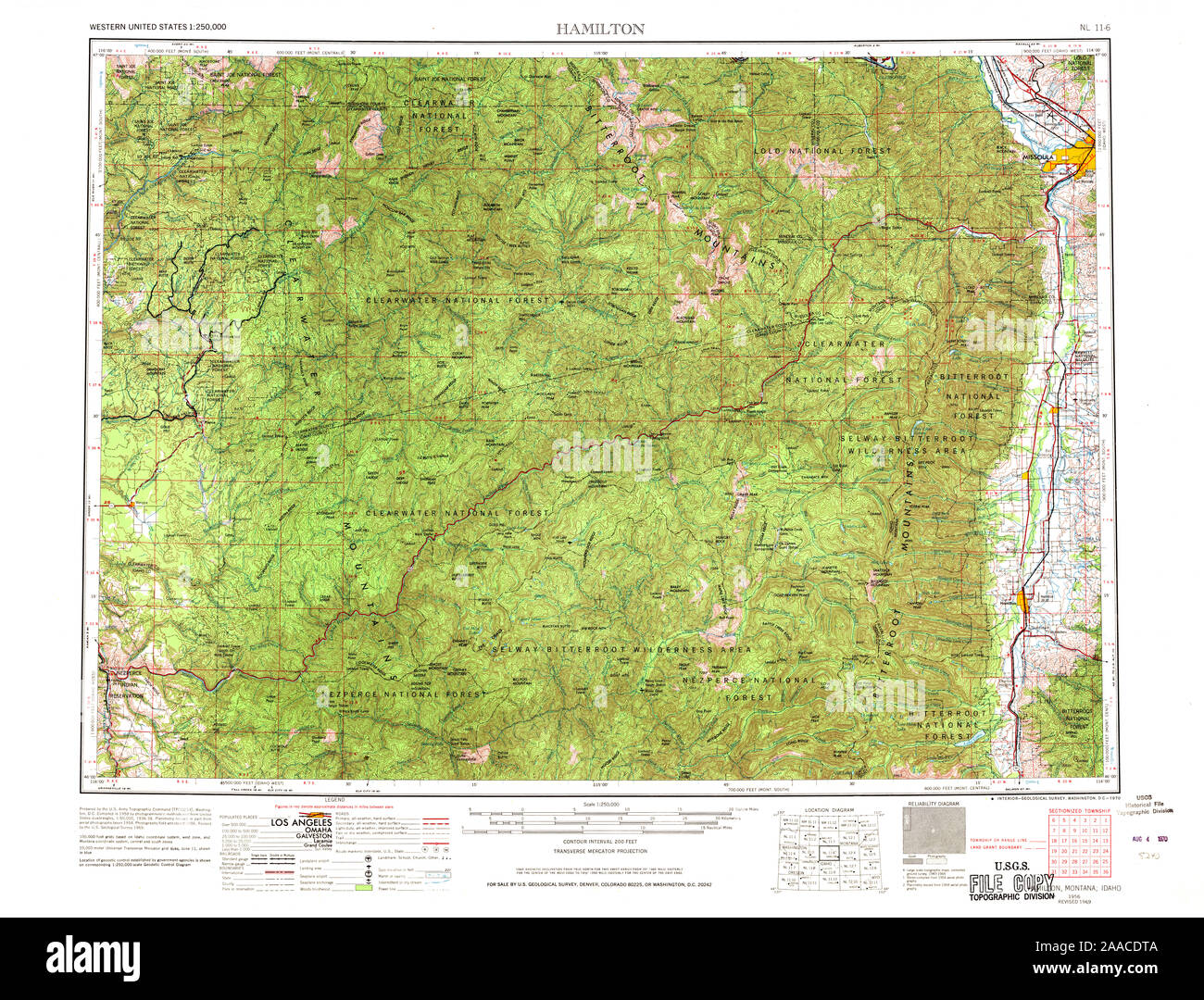 Map of hamilton montana hi-res stock photography and images - Alamy
