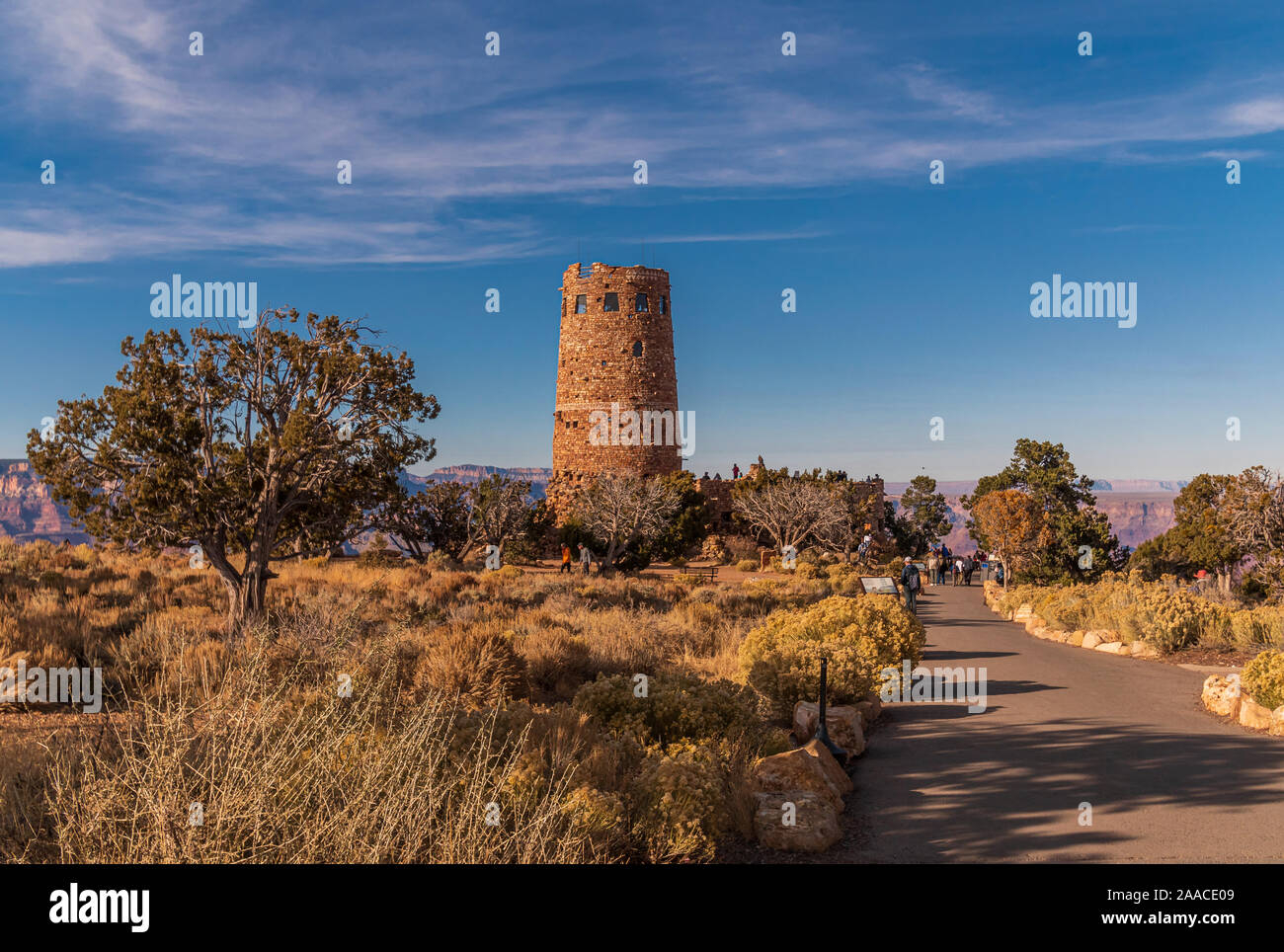 Grand Canyon watchtower at the desert view overlook Stock Photo - Alamy