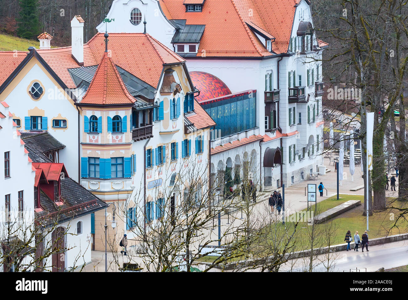 Fussen, Germany - December 27, 2016: Beautiful painted traditional ...