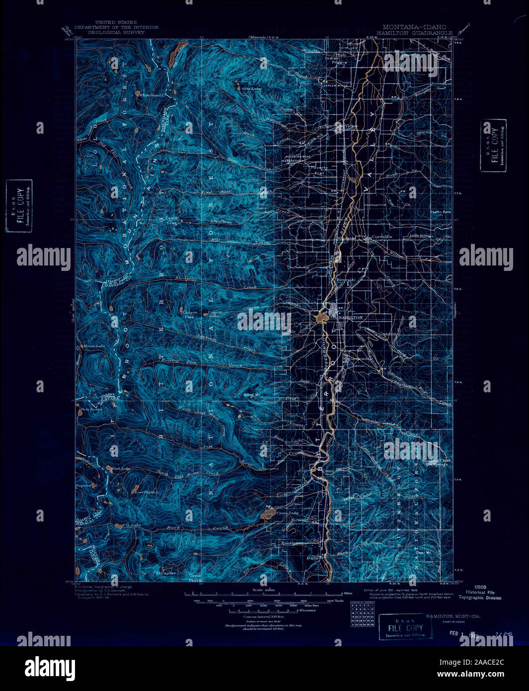 Map of hamilton montana hi-res stock photography and images - Alamy
