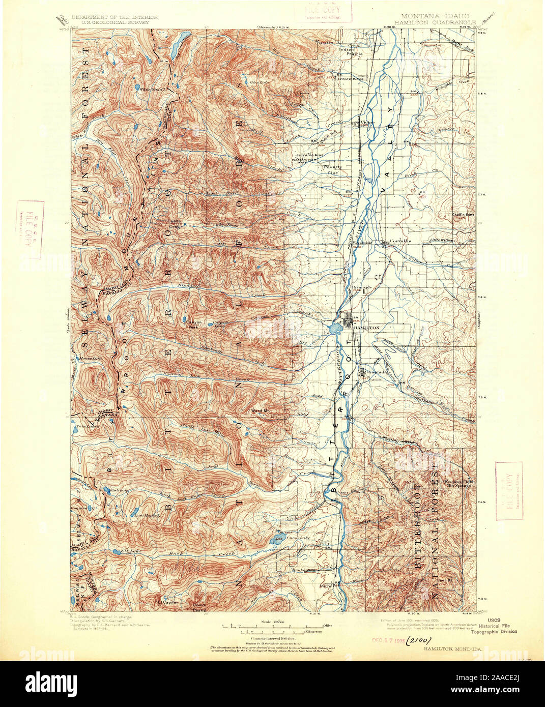 Map of hamilton montana hi-res stock photography and images - Alamy
